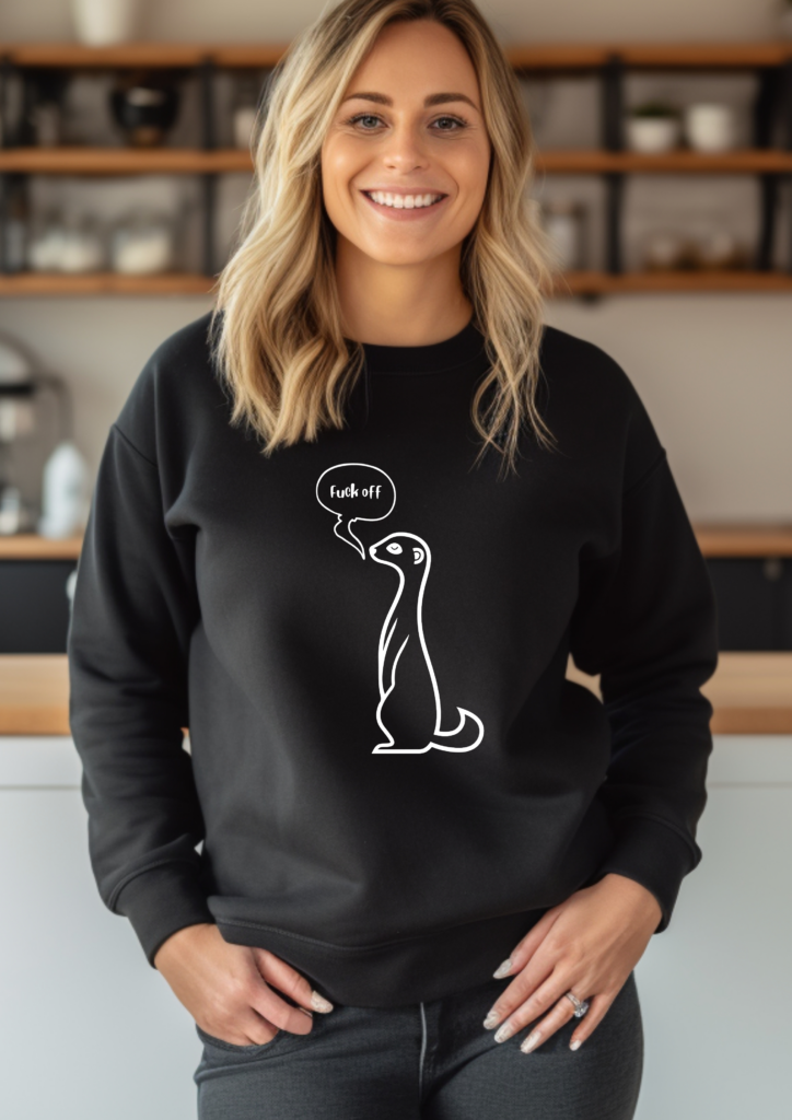 Sarkastilise suslikuga pehme pusa / dressipluus - uus - Black Giraffe Brand